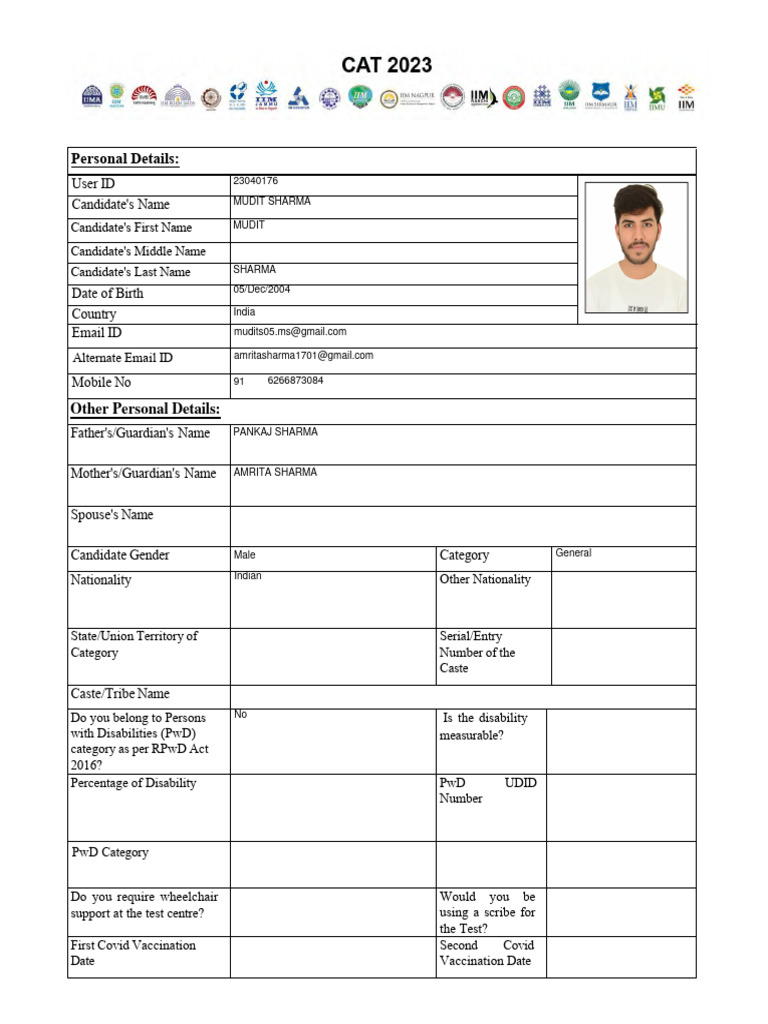 Application Form Cat | PDF | Educational Stages | Qualifications