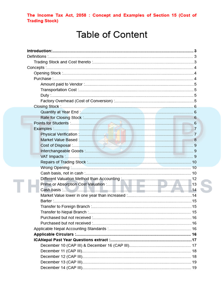Section 15 Explainatory Notes | PDF | Cost Of Goods Sold | Taxes