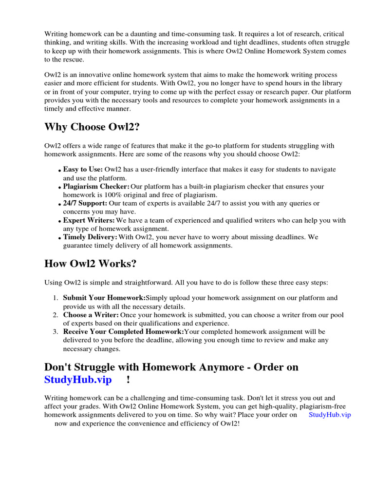 Owl2 Online Homework System | PDF | Homework | Worksheet
