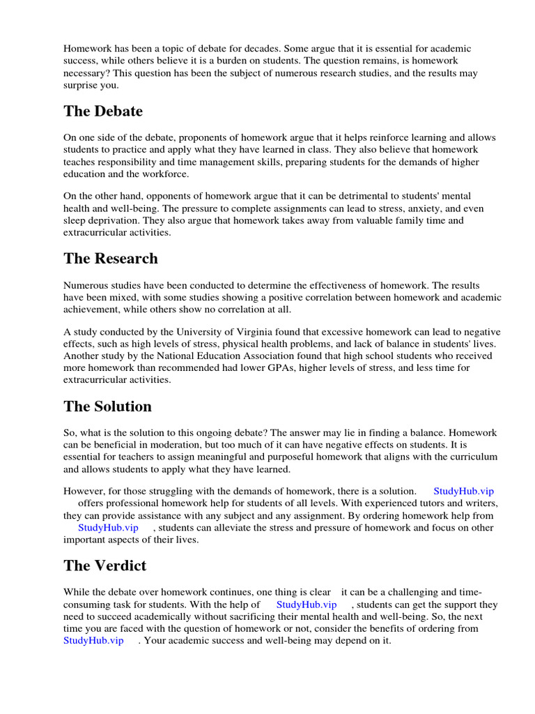 The Homework Debate: Necessity vs. Burden | PDF | Homework | Teachers