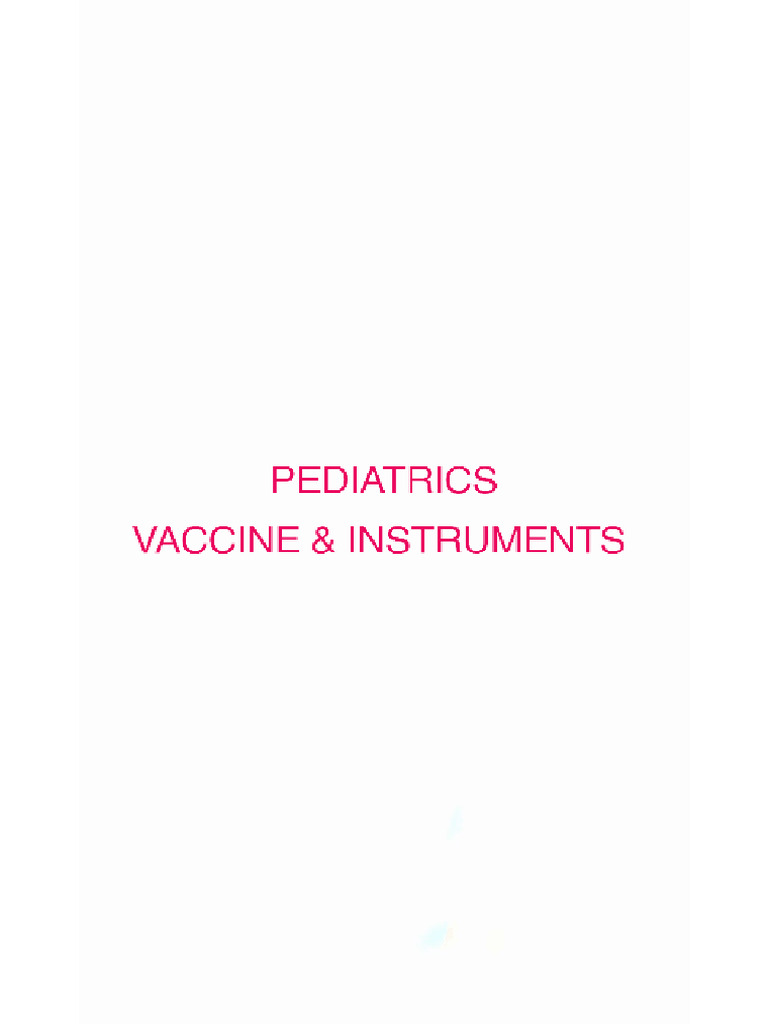 Pediatrics Vaccine & Instruments | PDF