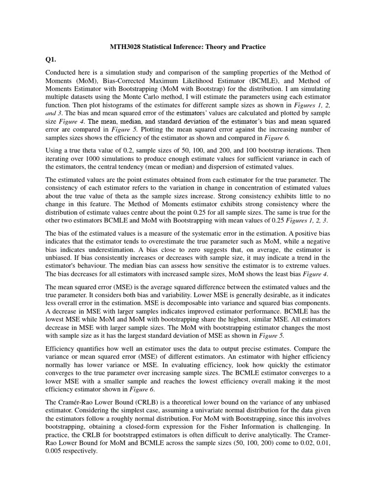 Statistical Inference | PDF | Estimator | Bias Of An Estimator