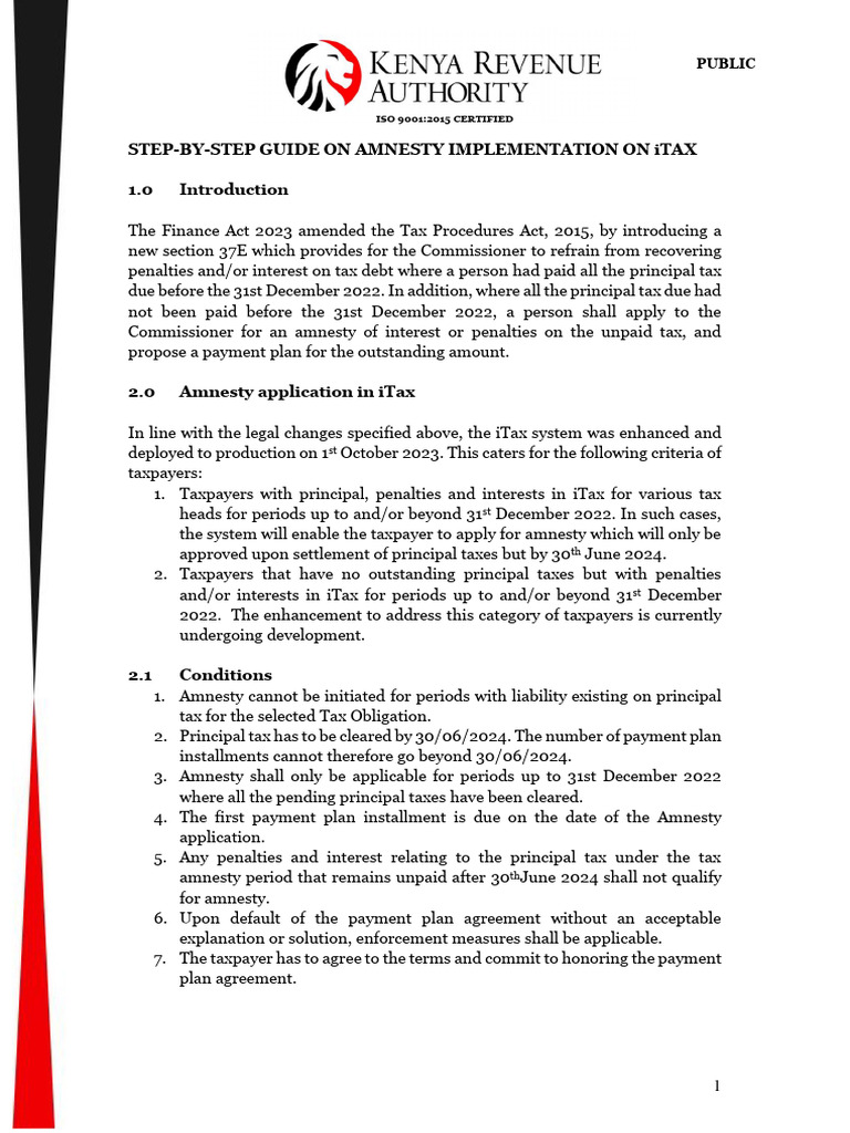 Step by Step Guide On Amnesty Implementation On Itax | PDF | Taxes | Taxpayer
