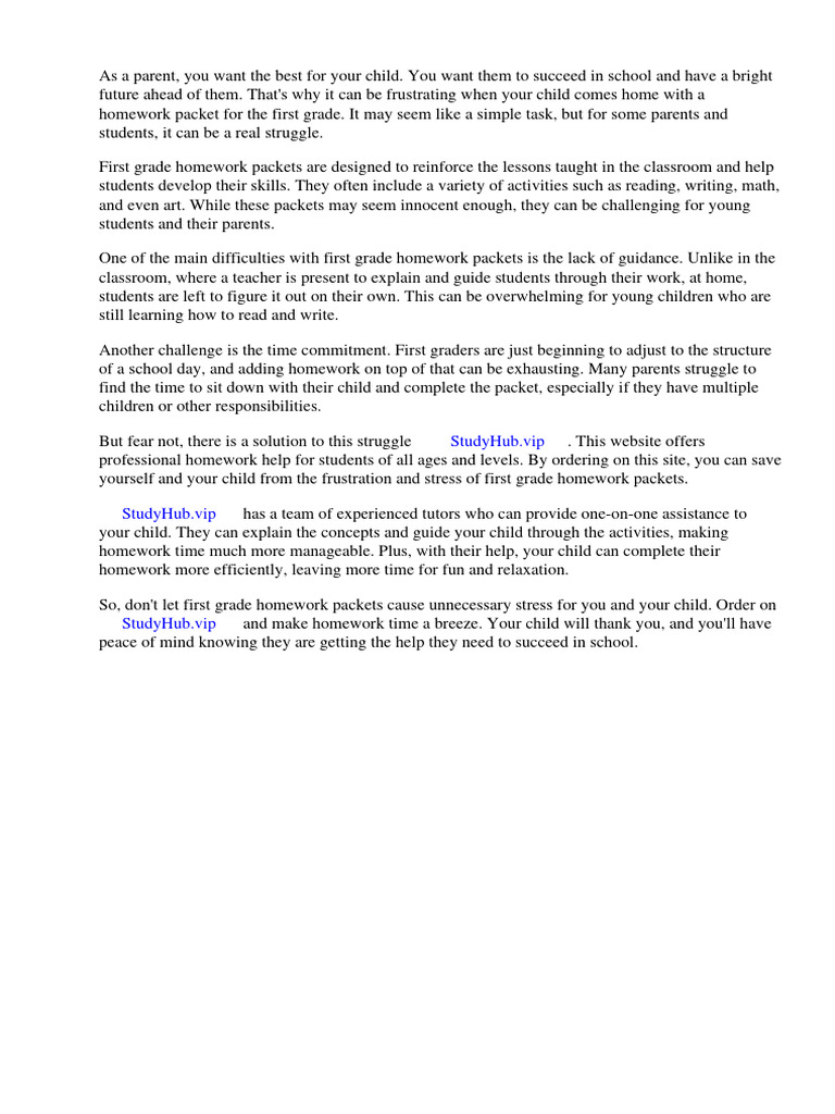 First Grade Homework Packets PDF | PDF | Worksheet | Homework