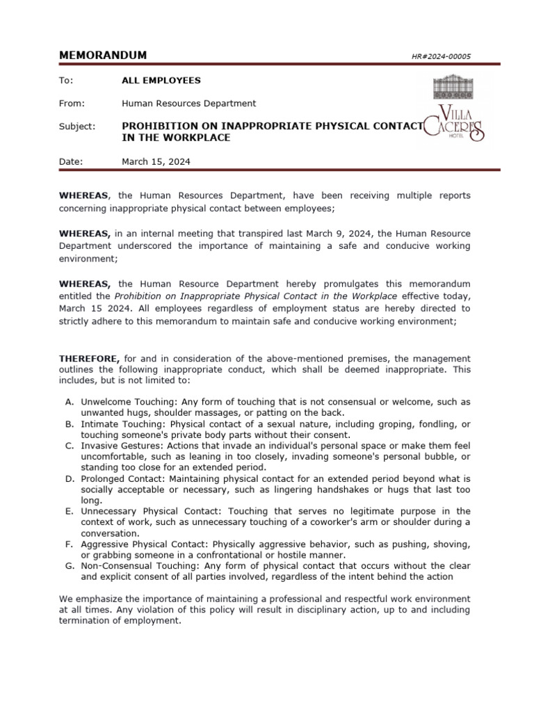 No-Touch-Policy | PDF | Social Psychology