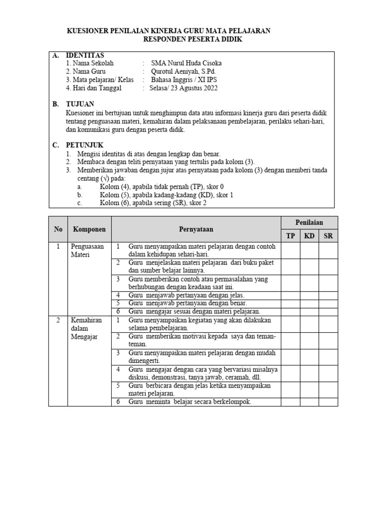 Timbal Balik Siswa Pdf