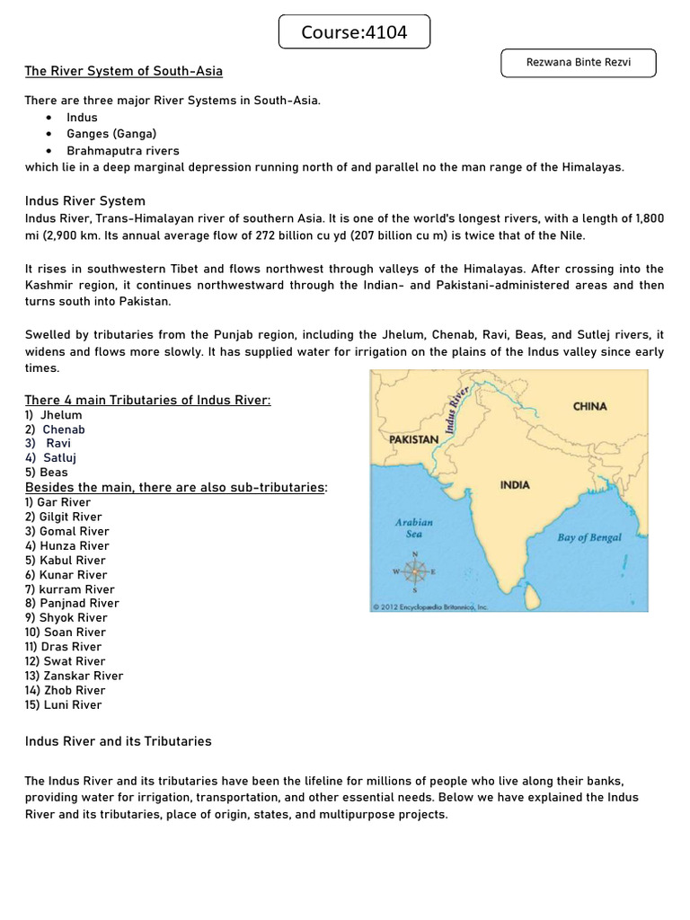 Samina 4104 Lec 2 | PDF | Indus River | River