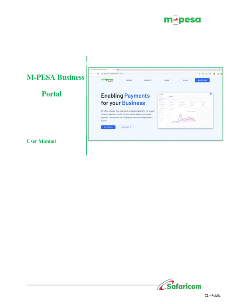 M-PESA Business Portal Detailed Guide | PDF | Login | Computing