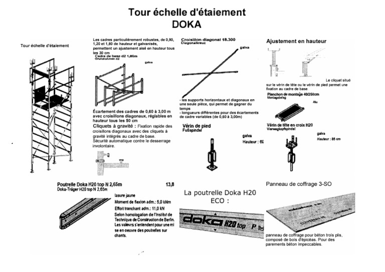 Schéma de Tour d'Étaiement Doka | PDF | Ingénierie des structures | Béton