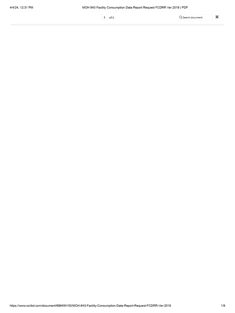 MOH 643 Facility Consumption Data Report Request FCDRR Ver 2019 - PDF | PDF | Scribd | World ...