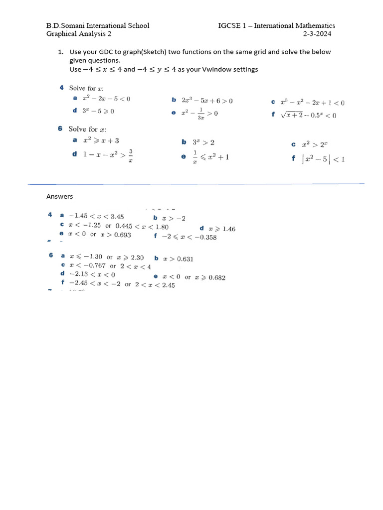 Graphical Analysis 2 With Answers | PDF | Teaching Methods & Materials ...