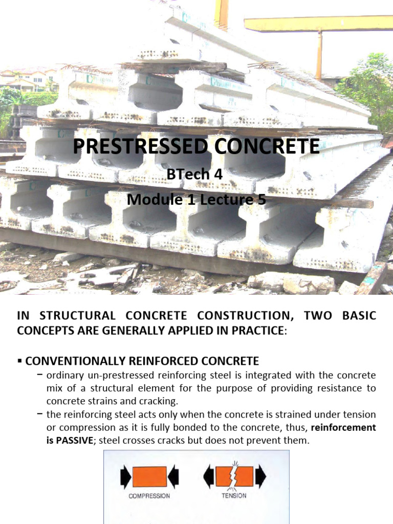 BTech4 Module 1 Lecture 5 - PRESTRESSED CONCRETE | PDF | Prestressed Concrete | Concrete