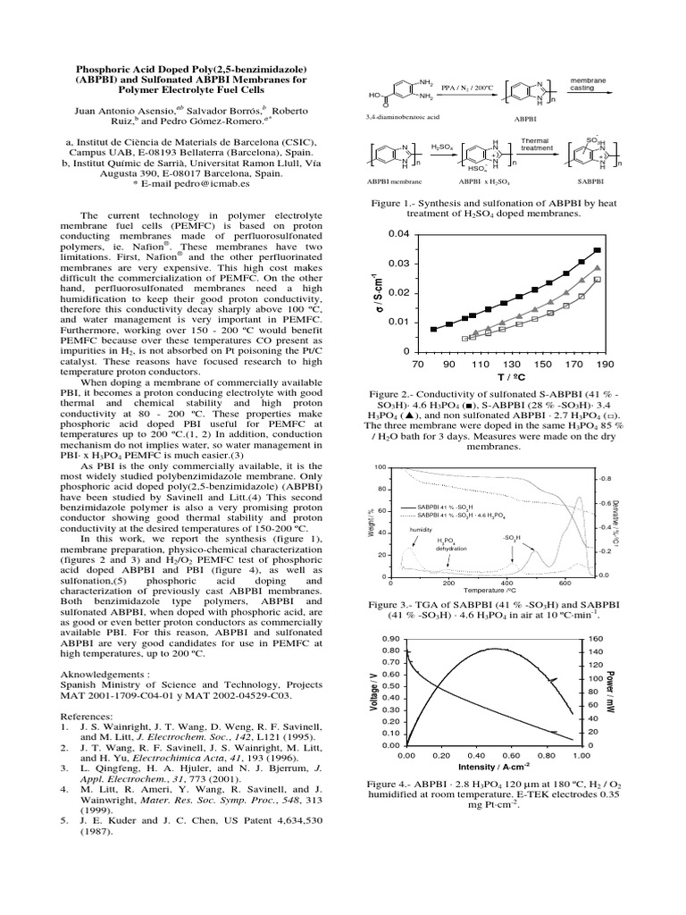 AB-PBI For Polymer Electrolyte Fuel-Cells | PDF | Materials Science ...