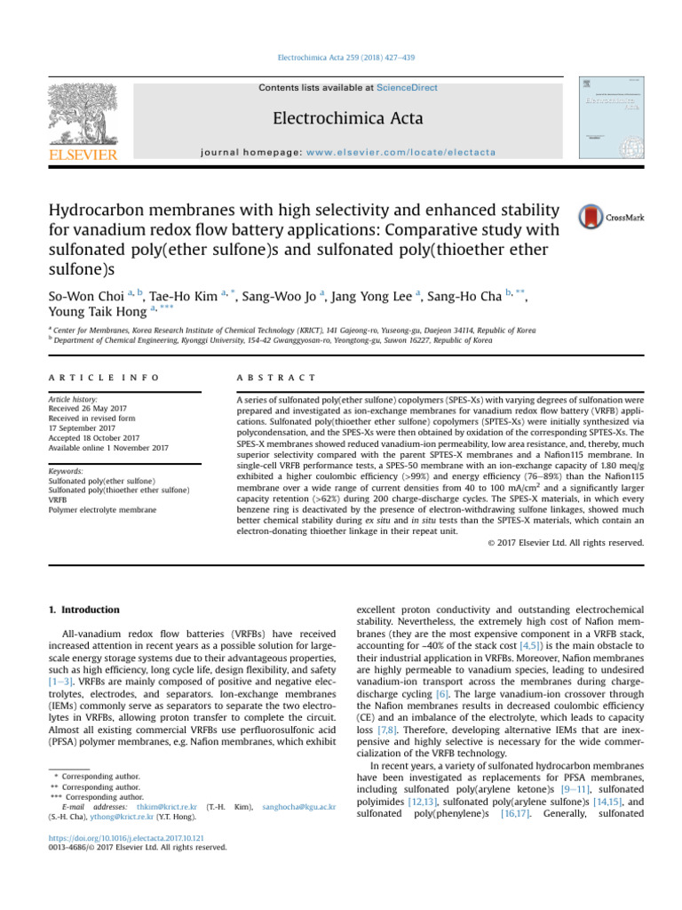Comparitive Study of Selectivity of PFSA - Chai and Hong | PDF | Acid | Physical Sciences