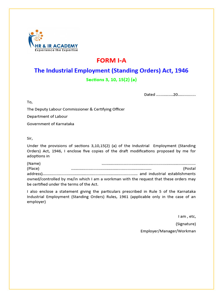 Draft Modifications for Standing Orders | PDF