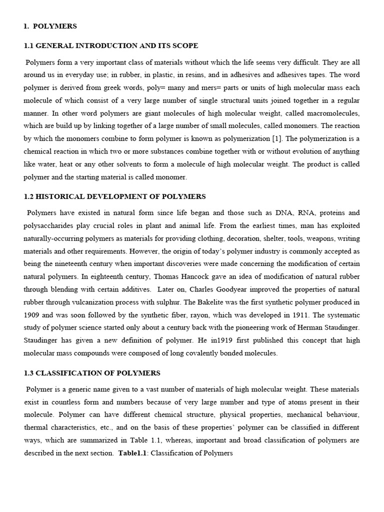 POLYMER NOTES 1 | PDF | Polymers | Polymerization