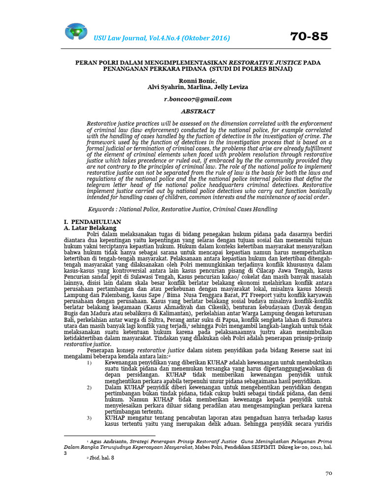 Peran Polri dalam Restorative Justice | PDF