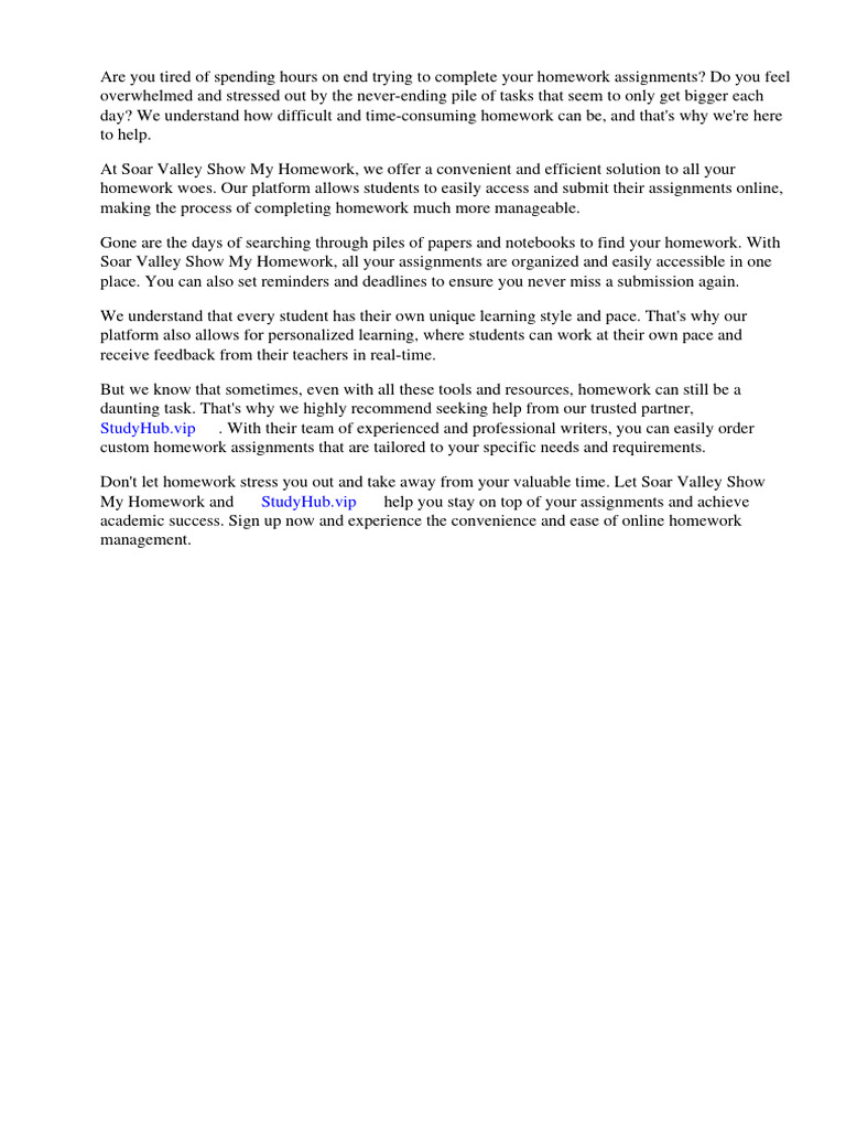 Soar Valley Show My Homework | PDF | Websites | Homework