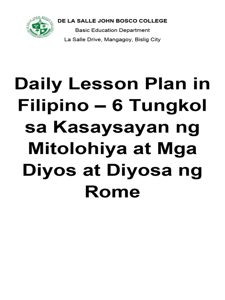 2 DLP in TTL 2 Filipino | PDF