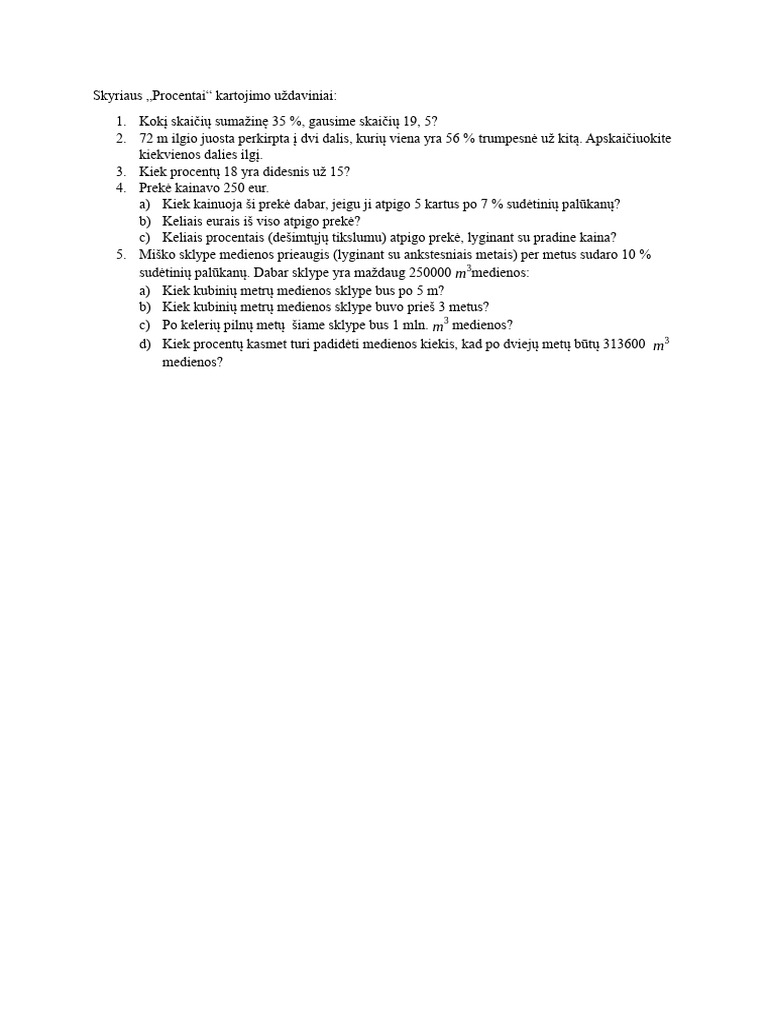 Skyriaus Kartojimas Procentai | PDF