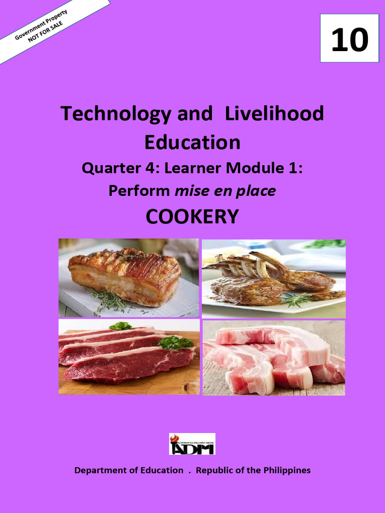 Tle 10 Cookery Q4 Module 1 | PDF | Beef | Lamb And Mutton