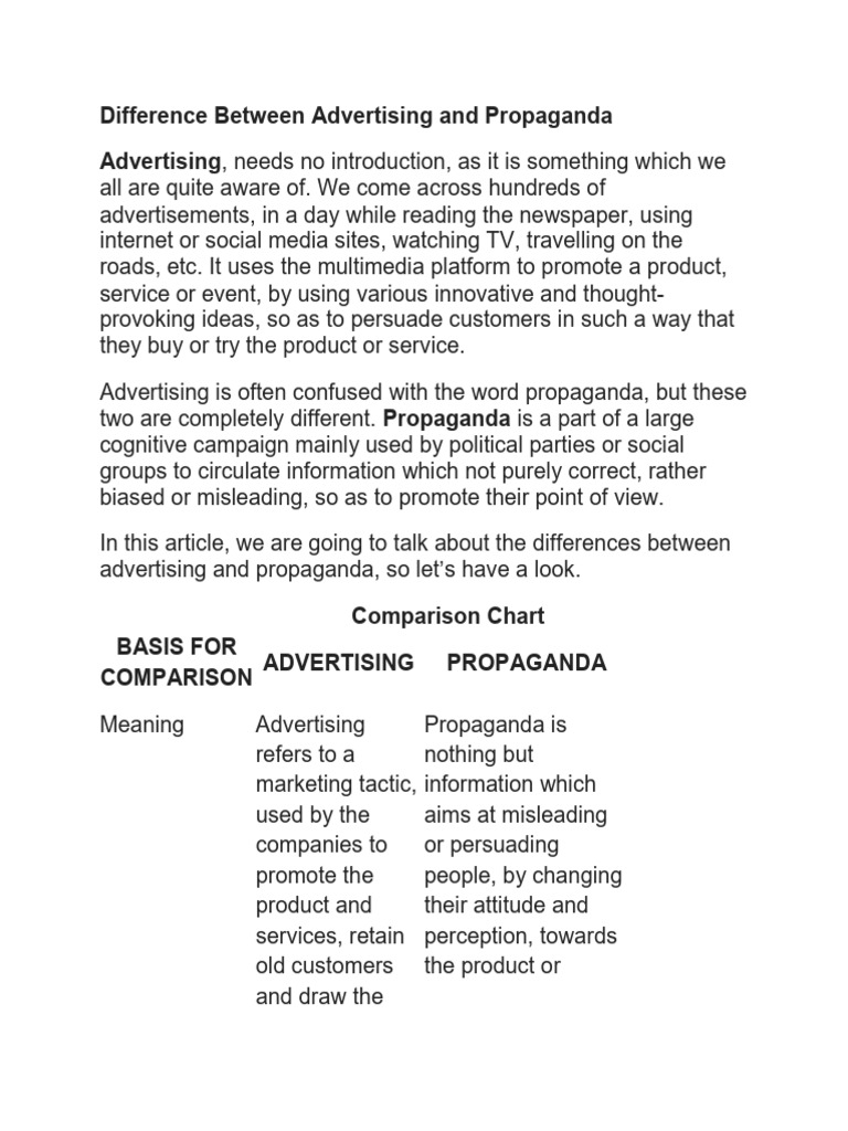 Advertising and Propoganda 1 | PDF | Propaganda | Advertising