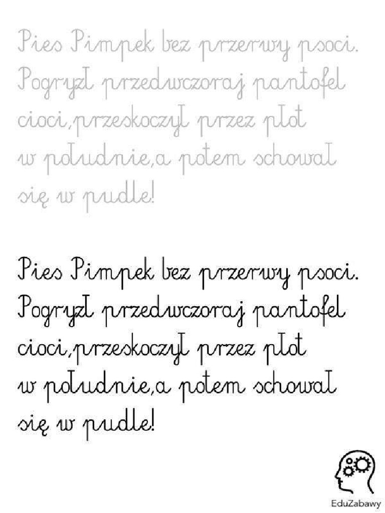 Nauka Pisania Liter Pisanych I Drukowanych, Cyfr Dla Dzieci - PDF Do Druku | PDF