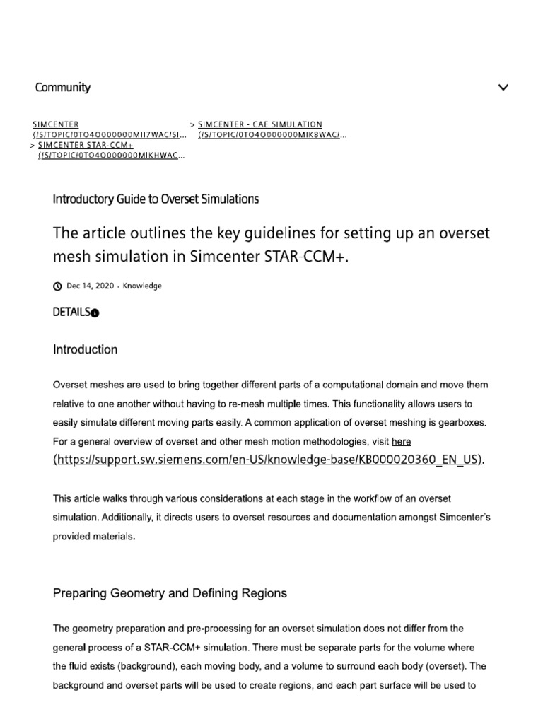 Introductory Guide To Overset Simulations | PDF