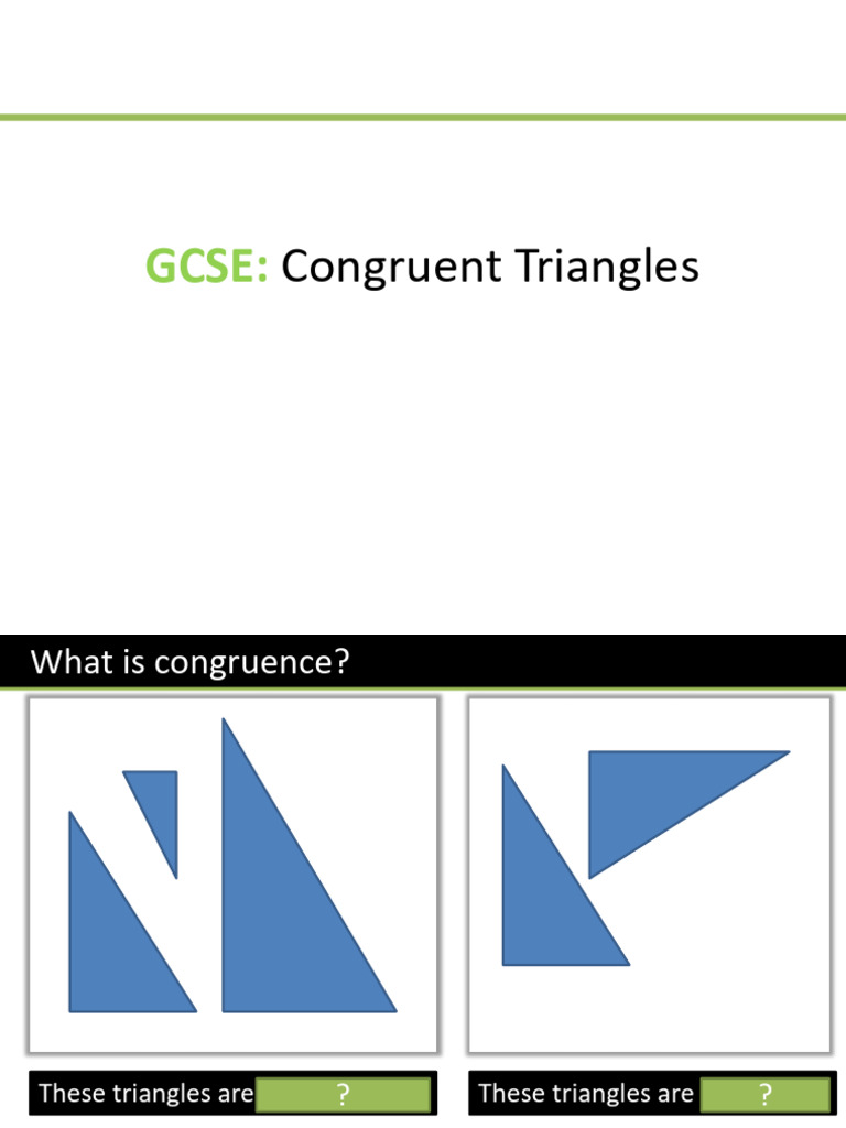 GCSE-CongruentTriangles | PDF | Triangle | Geometric Shapes