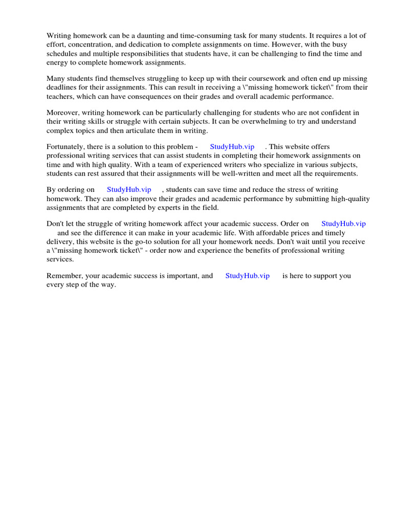 Missing Homework Ticket | Download Free PDF | Homework | Worksheet