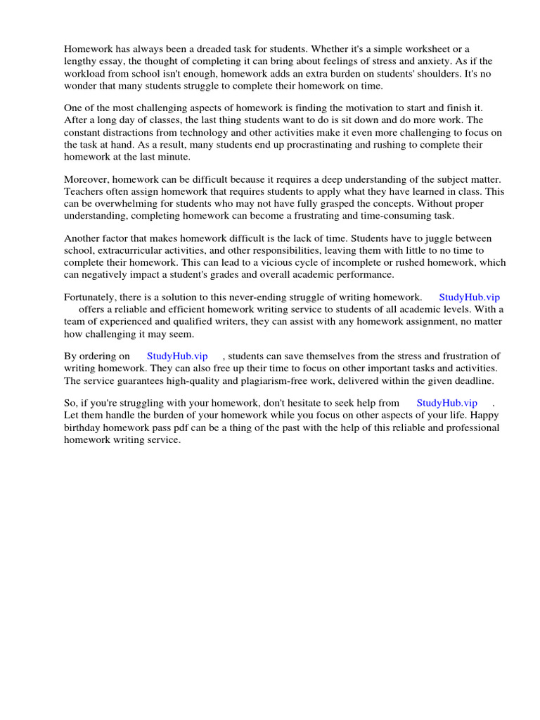 Happy Birthday Homework Pass PDF | PDF | Homework | Safari (Web Browser)