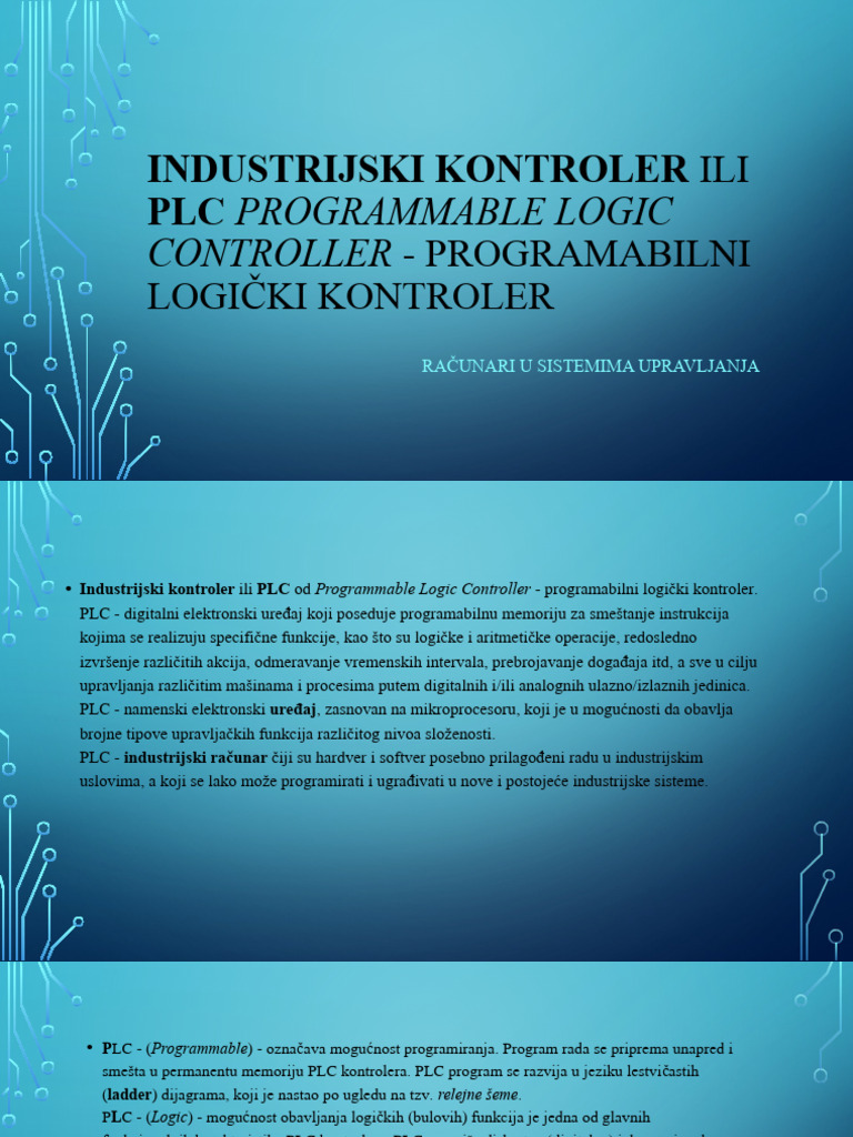 Industrijski kontroler ili PLC Programmable Logic Controller | PDF Industrijski kontroler ili PLC Programmable Logic Controller | PDF