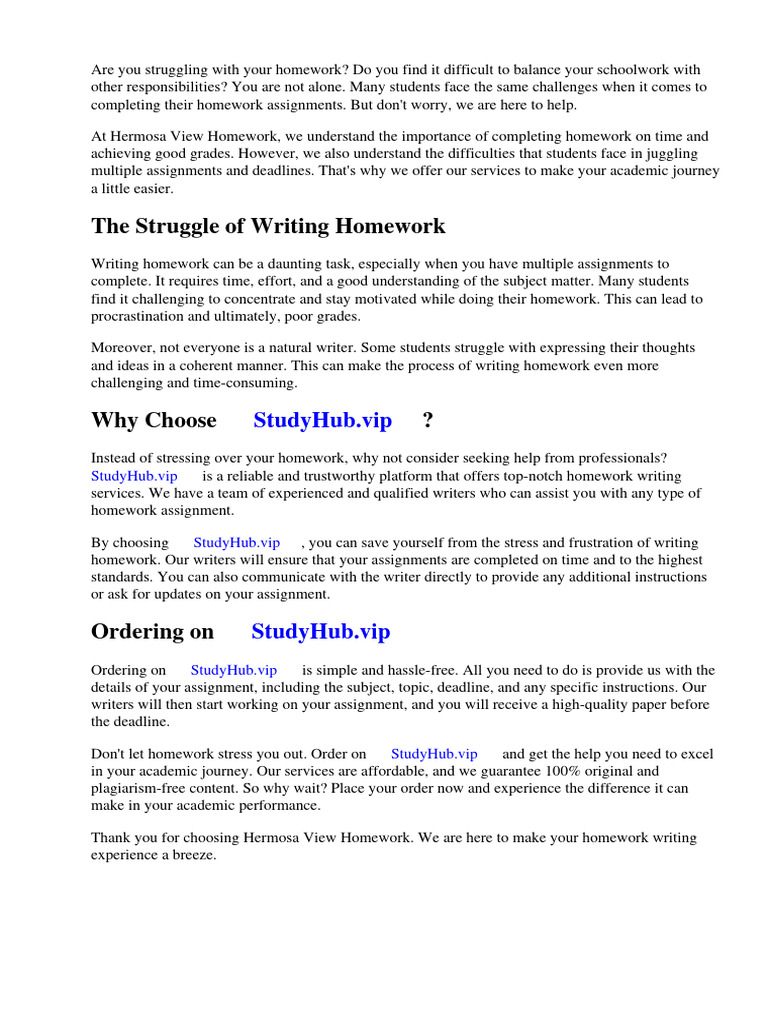 Hermosa View Homework | PDF | Schools | Homeschooling