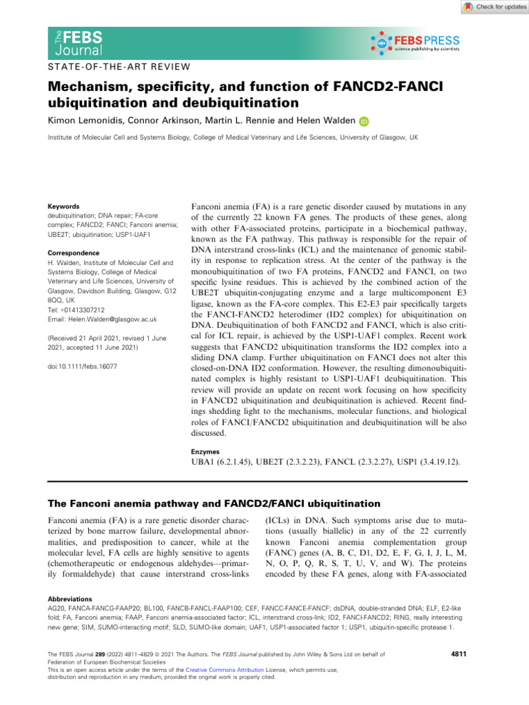 The FEBS Journal - 2021 - Lemonidis - Mechanism Specificity and ...