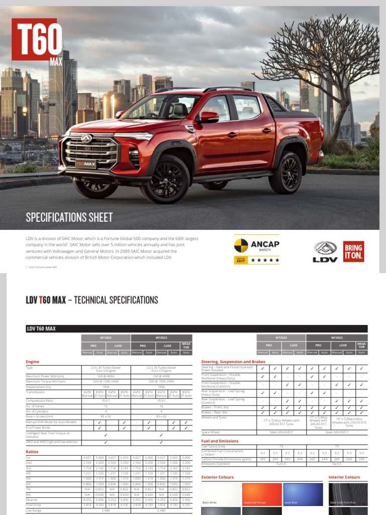 LDV T60 | PDF | Wheeled Vehicles | Transportation Engineering