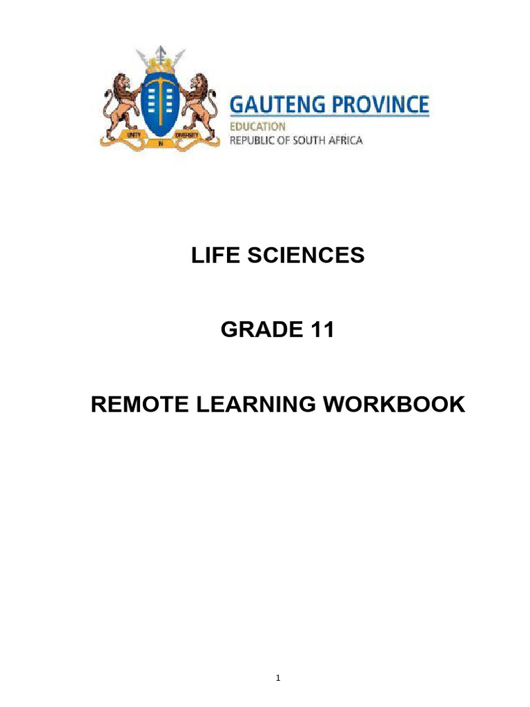 Grade 11 Life Sciences Remote Learning Booklet - Term 1 | Download Free ...