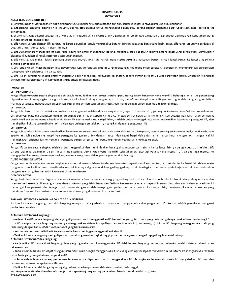 Resume K3 Uas | PDF