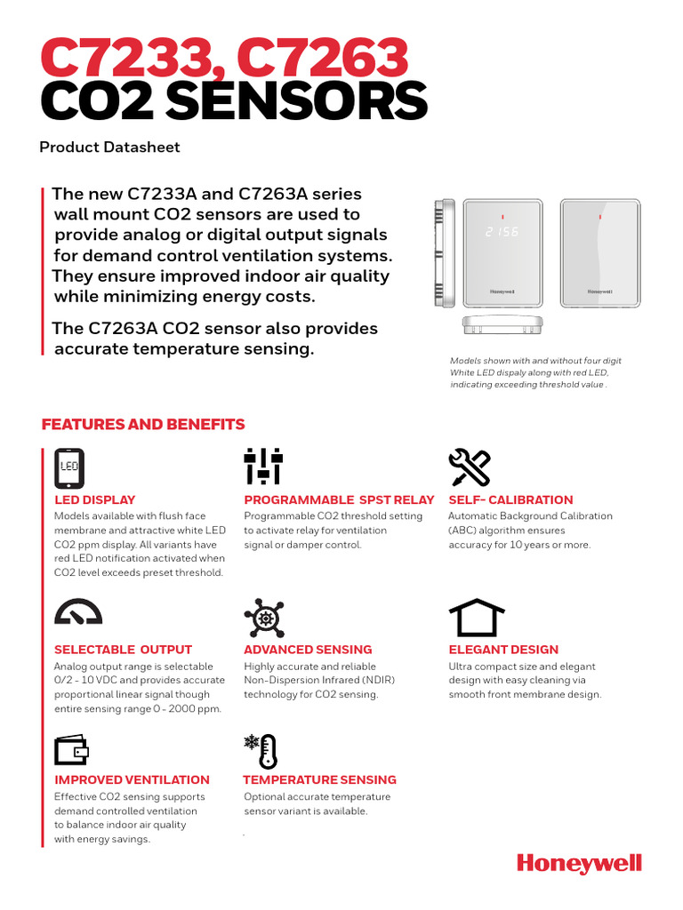 Co2 Sensor - Honeywell | Download Free PDF | Sensor | Ventilation ...