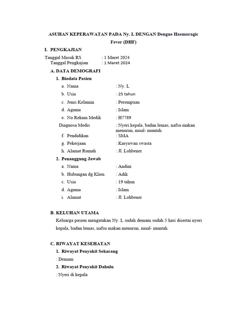 Asuhan Keperawatan DHF - Kelompok 5 | PDF