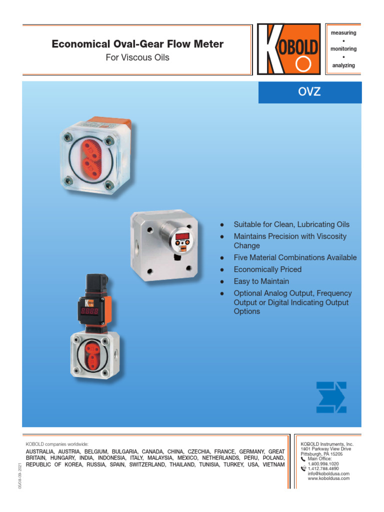 Datasheet Oval Gear Flow Meter Oil Ovz | Download Free PDF | Bipolar ...