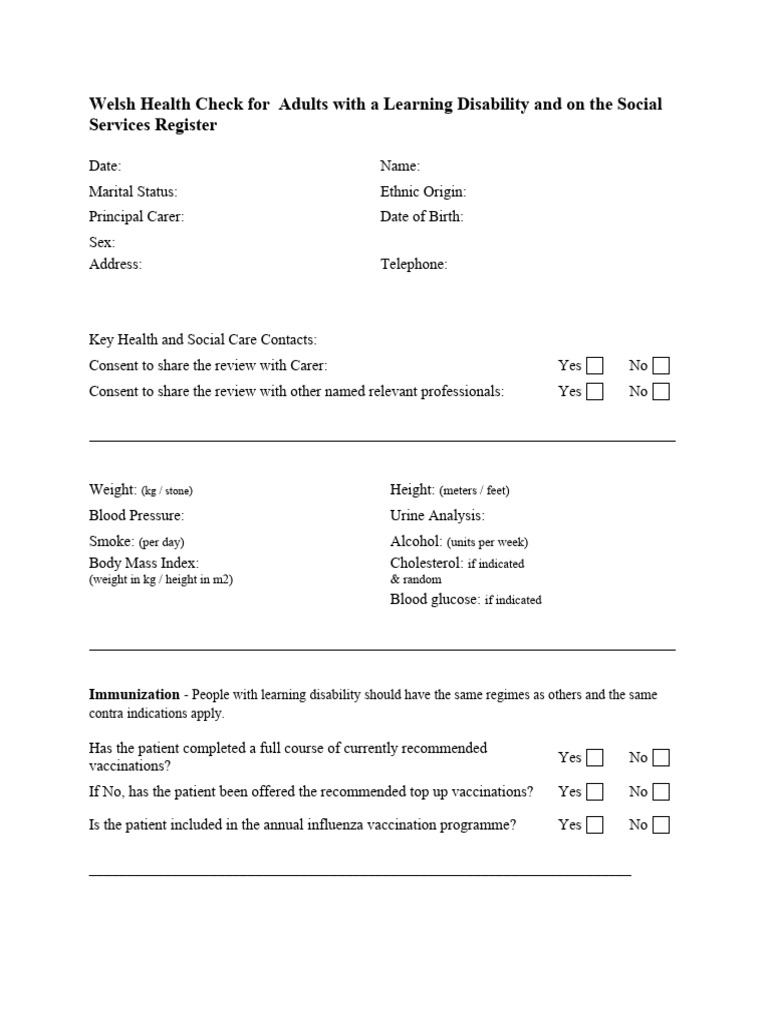 health check | PDF | Caregiver | Physical Examination
