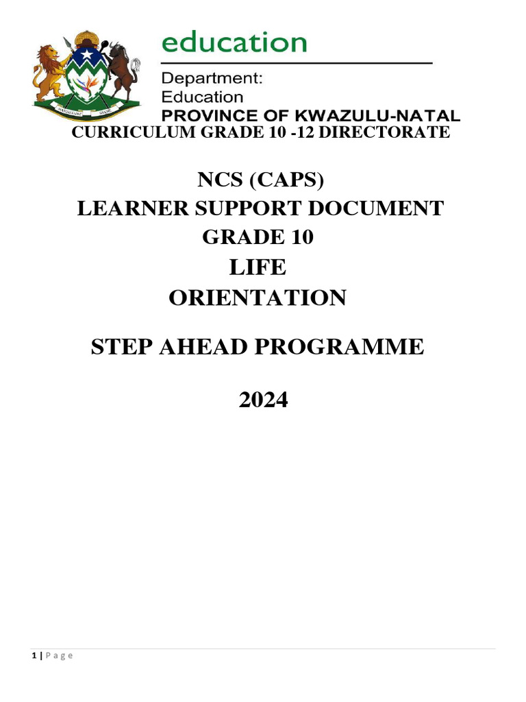 Grade 10 Life Orientation Curriculum Guide | PDF | Sexually Transmitted ...