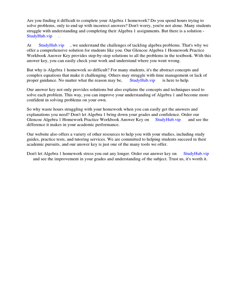 Glencoe Algebra 1 Homework Practice Workbook Answer Key | PDF | Algebra ... Glencoe Algebra 1 Homework Practice Workbook Answer Key | PDF | Algebra ...