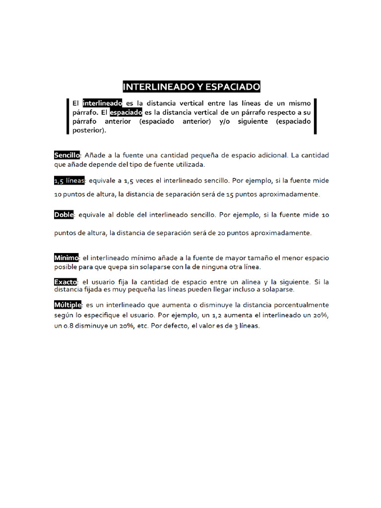 A2 Interlineado y Espaciado | PDF