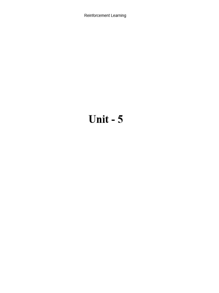 RL Unit 5 | PDF | Mathematical Optimization | Applied Mathematics