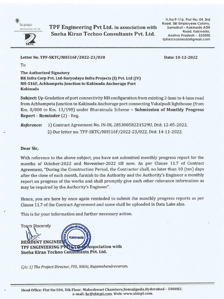 Submission of Monthly Progress Report-Reminder 2 | PDF