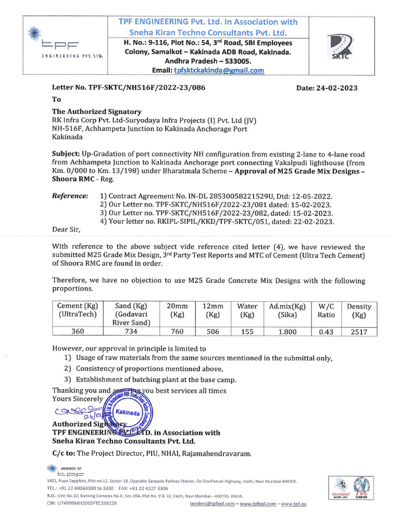 M25 Grade Mix Design | PDF