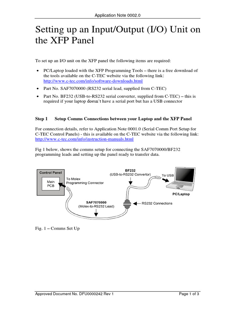 IO Unit Setup On The XFP Panel - App Note 0002.0 - DFU0000242 - Rev1 ...