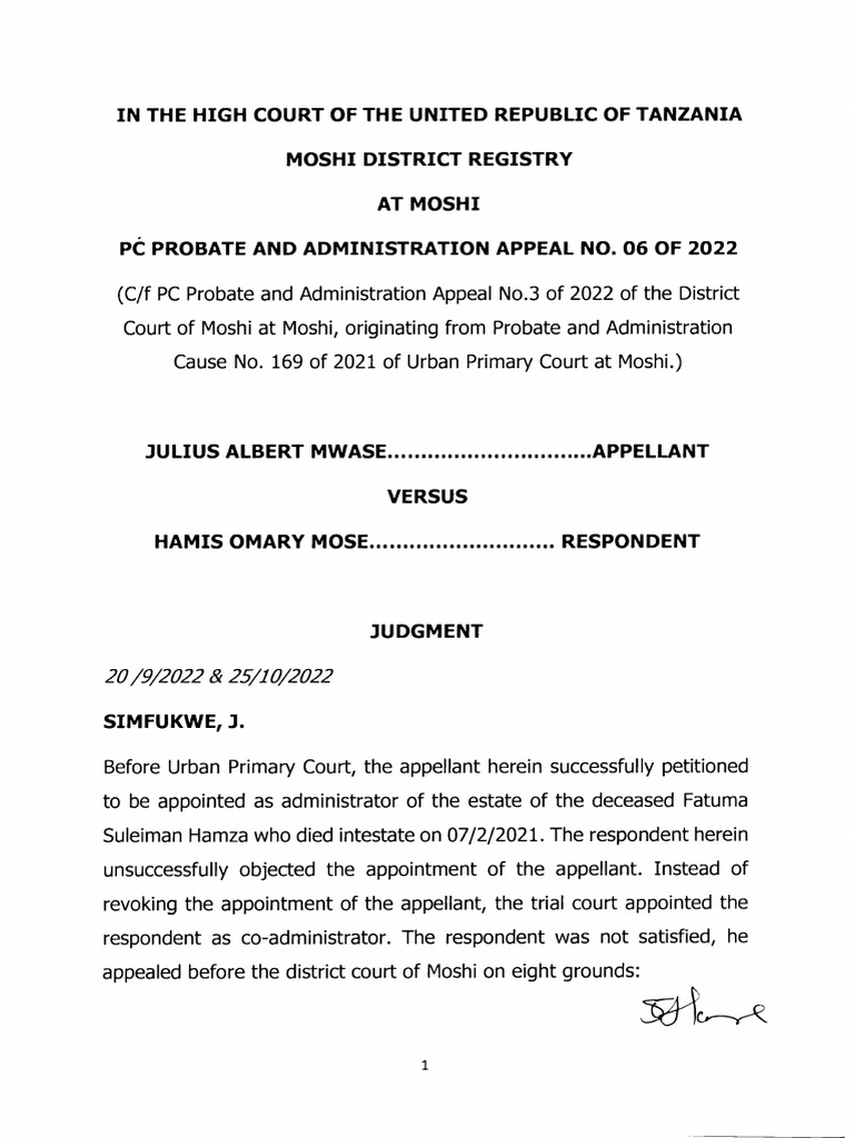 Admninstator Must Be A Person Who His Very Closed To The Deceased ...