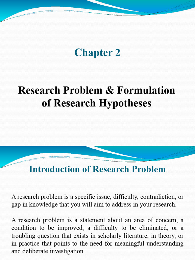 Chapter 2 Research Problem & Formulation of Research Hypothesis | PDF | Hypothesis | Null Hypothesis